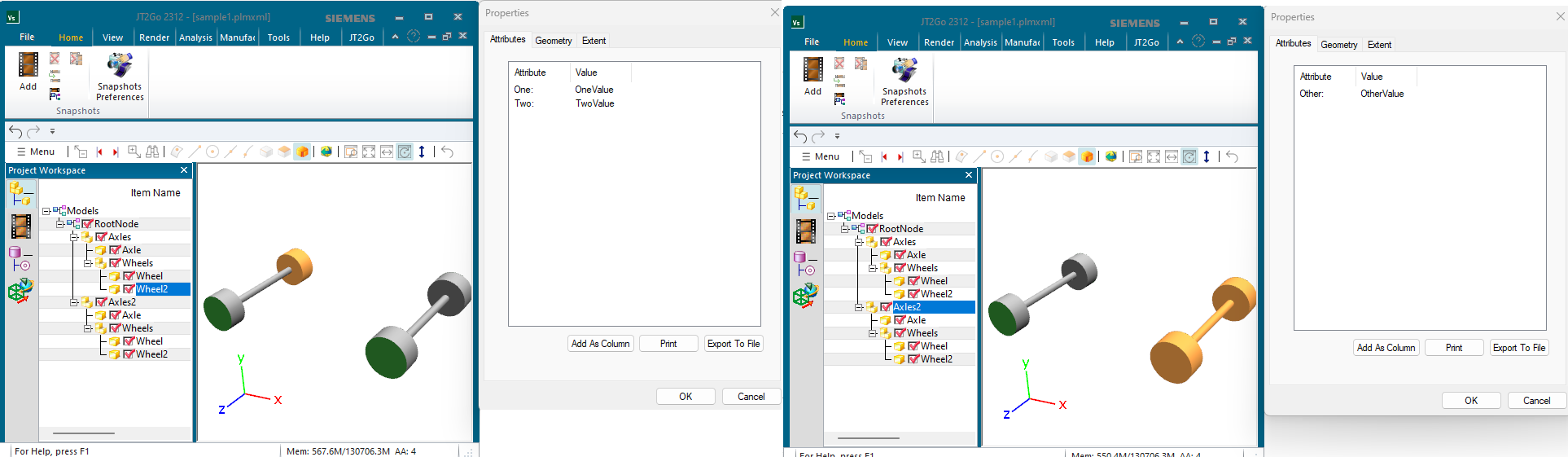 DATAKIT API: Plmxml Write Samples